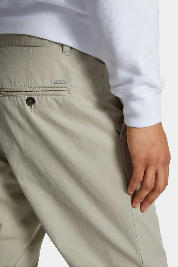 Dsquared2 One Pleat Cotton Twill Tapered Trousers - Beige