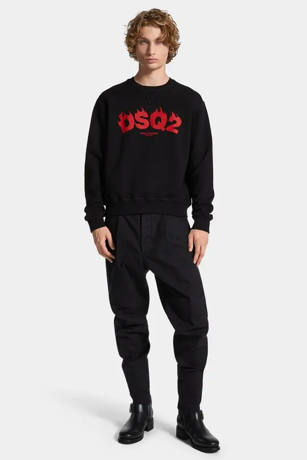 Dsquared2 One Pleat Cotton Pant - Black
