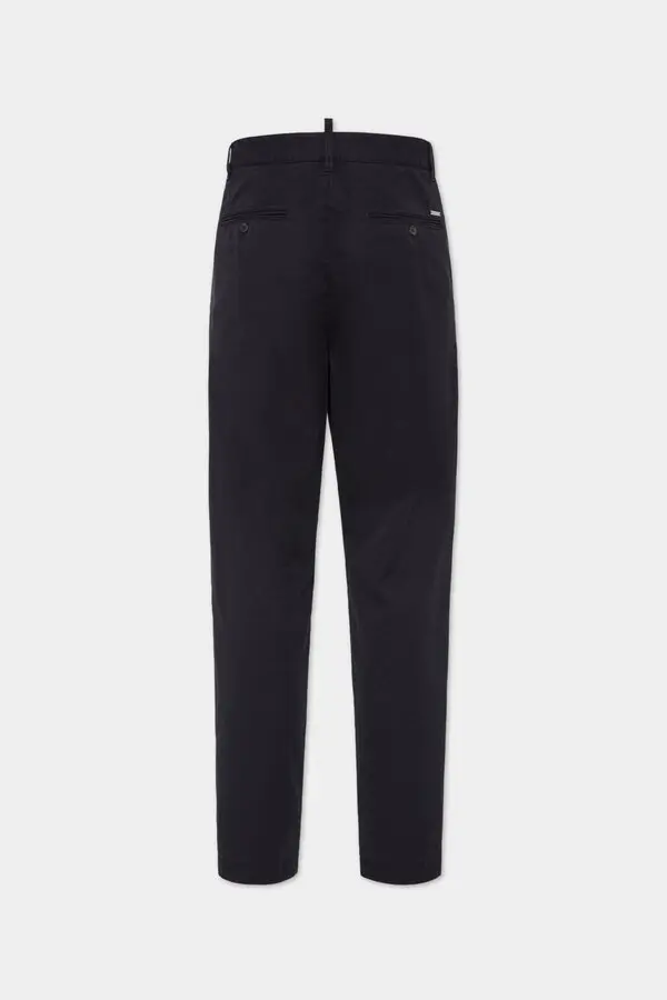 Dsquared2 One Pleat Cotton Twill Tapered Trousers - Black