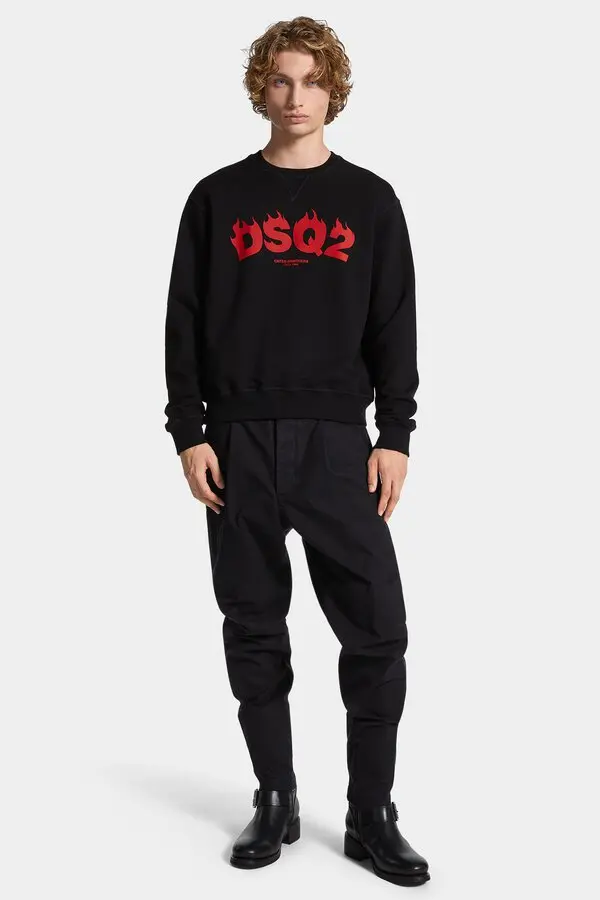 Dsquared2 One Pleat Cotton Twill Tapered Trousers - Black