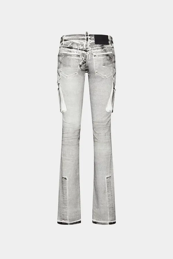 Dsquared2 Icon White Coal Wash Trumpet Jeans