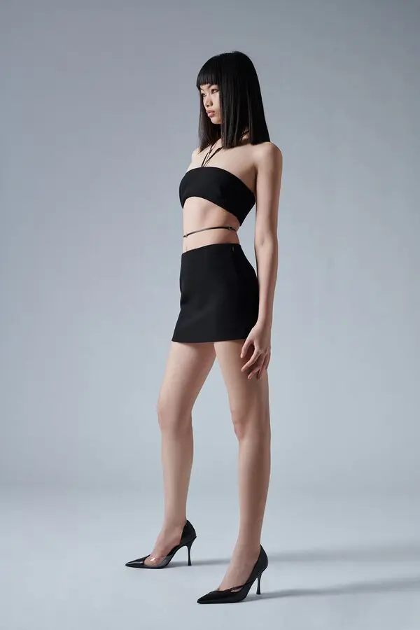 Dsquared2 Icon Leather Trim Skirt