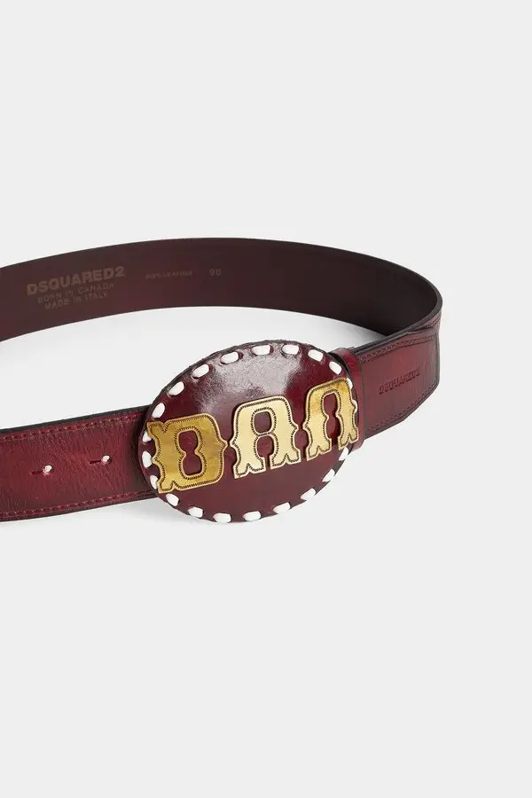 Dsquared2 Dan Plaque Leather Belt