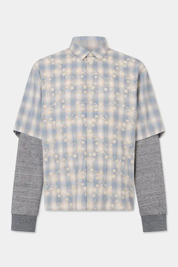Dsquared2 Classic Check Embroidered Double Sleeve Shirt - Fantasy