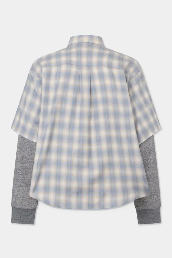 Dsquared2 Classic Check Embroidered Double Sleeve Shirt