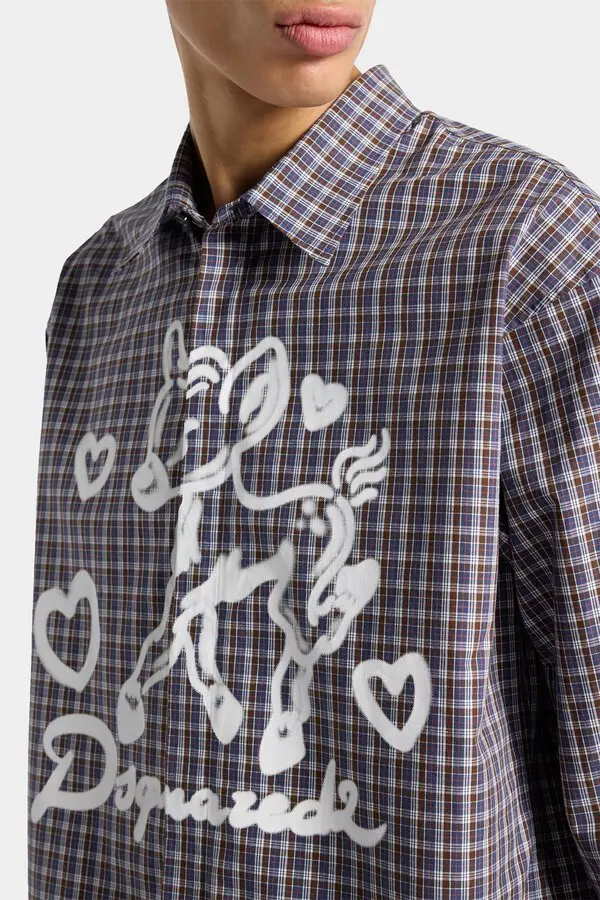 Dsquared2 Checked Shirt With Graphic Detail