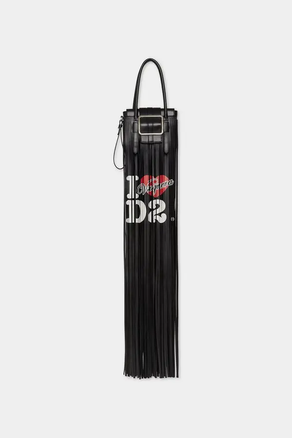 Dsquared2 Vaquera X Mini Shoulder Bag With Fringe Detail - Black