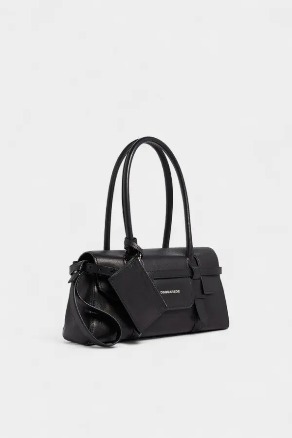 Dsquared2 Twin Shoulder Bag In Leather - Black