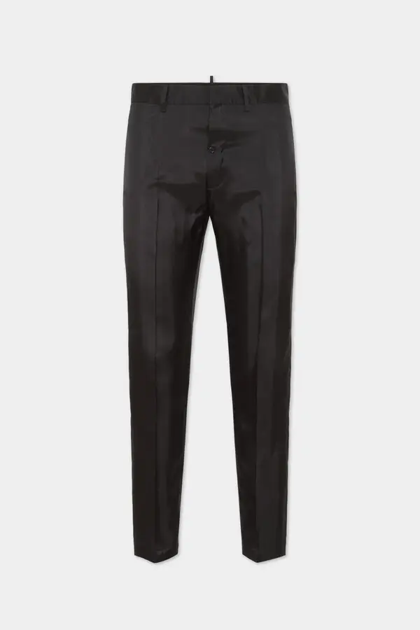 Dsquared2 X Luca Magliano Cigarette Pants In Shiny Viscose Taffeta - Black