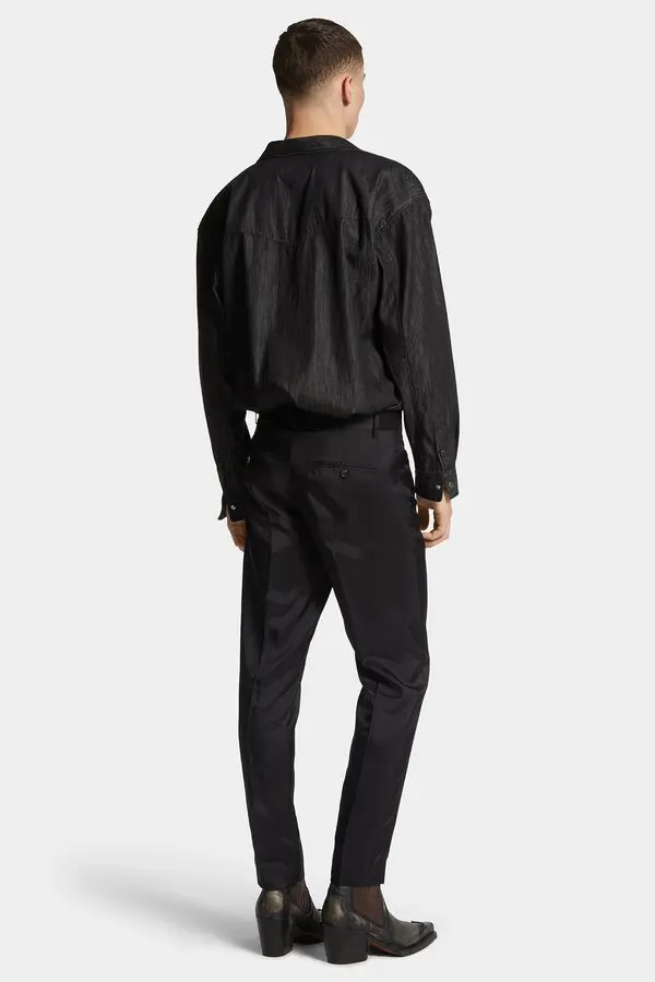 Dsquared2 X Luca Magliano Cigarette Pants In Shiny Viscose Taffeta
