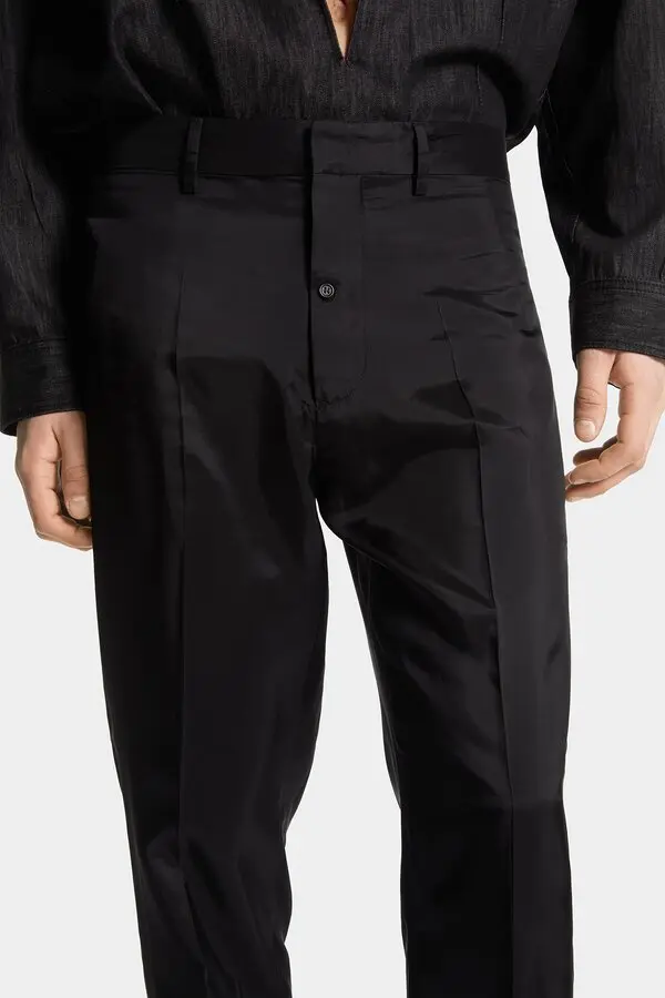 Dsquared2 X Luca Magliano Cigarette Pants In Shiny Viscose Taffeta