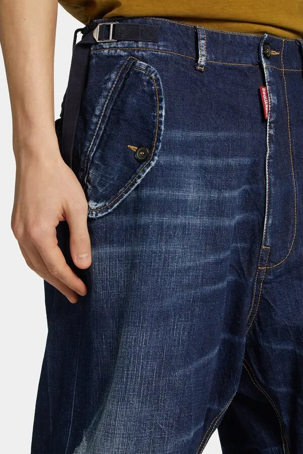 Dsquared2 Wide Leg Denim Utility Pants