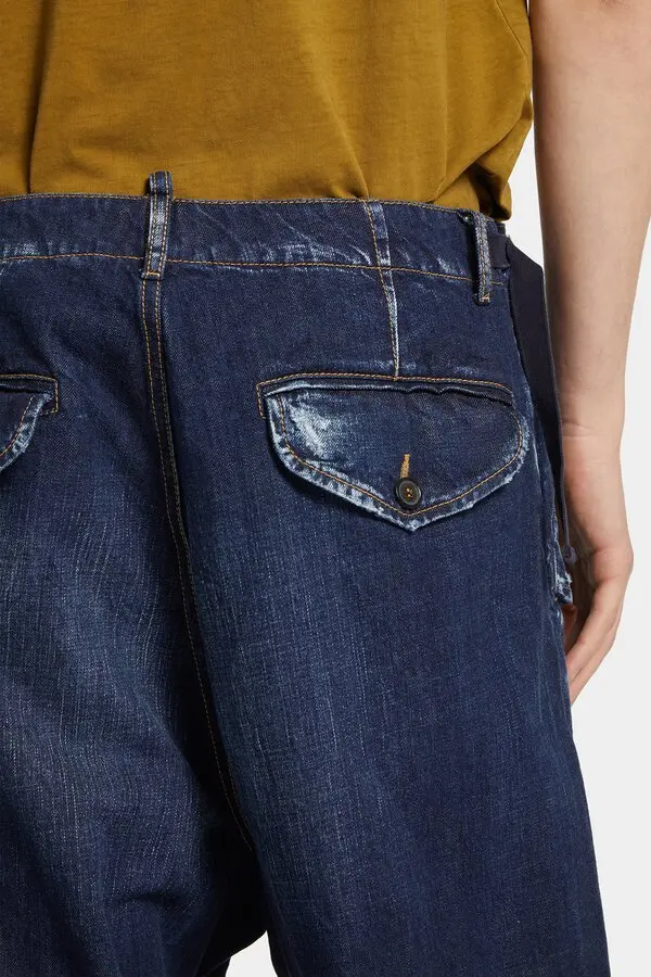 Dsquared2 Wide Leg Denim Utility Pants