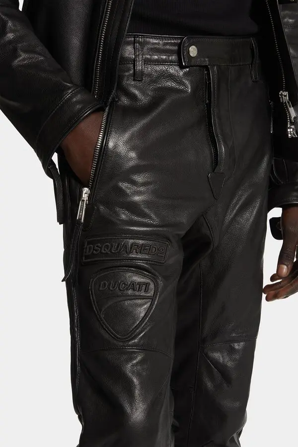 Dsquared2 X Ducati Leather Biker Pants