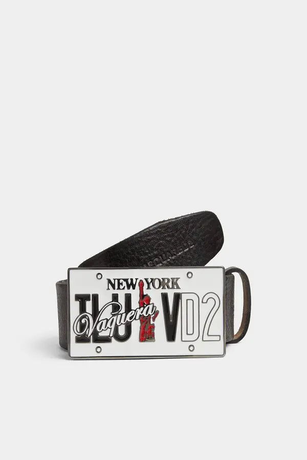 Dsquared2 Vaquera X Plaque Belt - Black