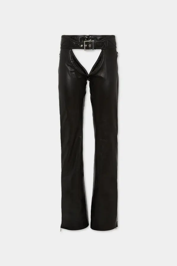 Dsquared2 Leather Chaps With Buckles