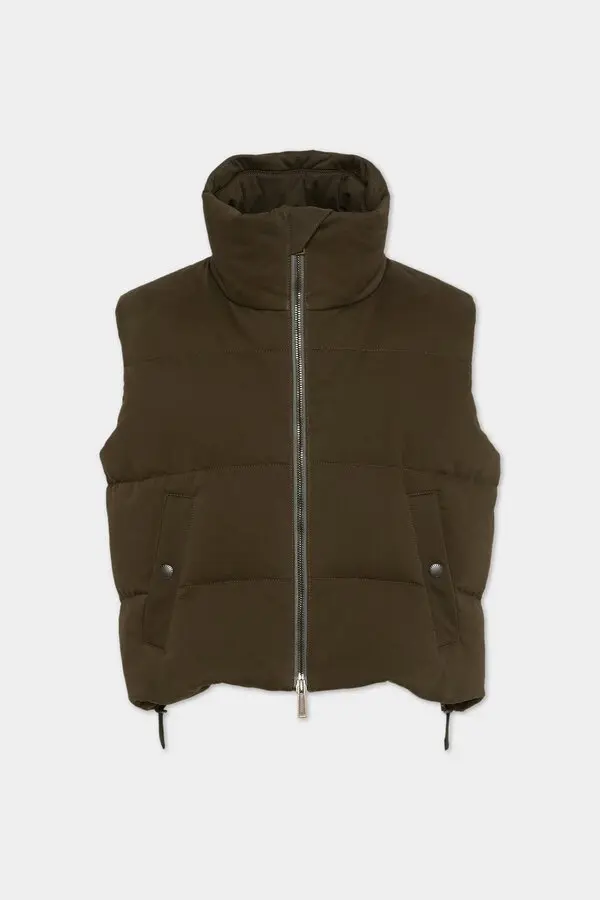 Dsquared2 Puffer Vest With High Neck - Brown