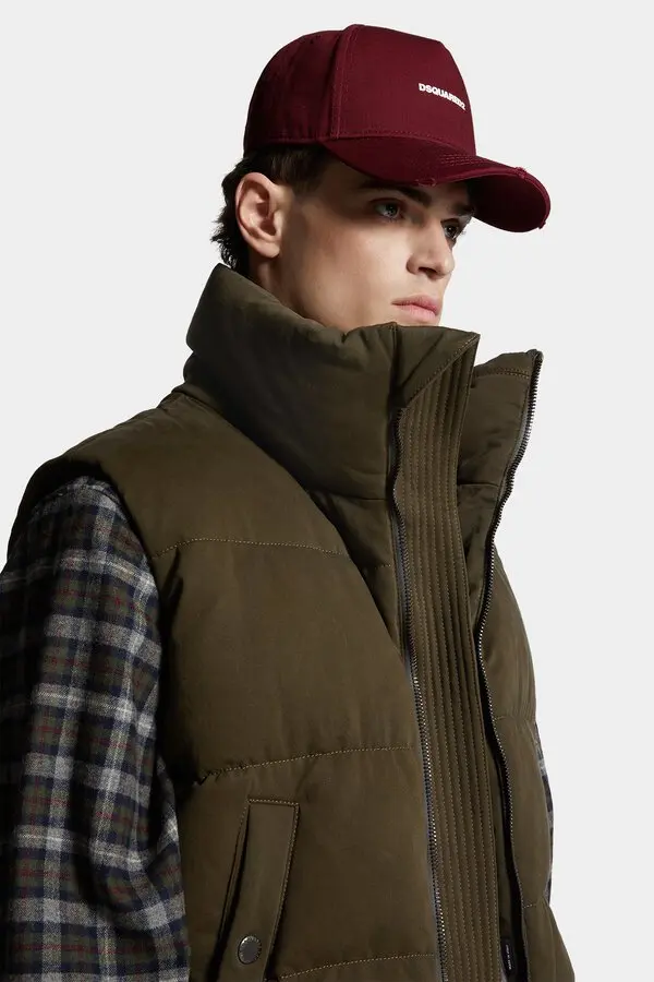 Dsquared2 Puffer Vest With High Neck - Brown