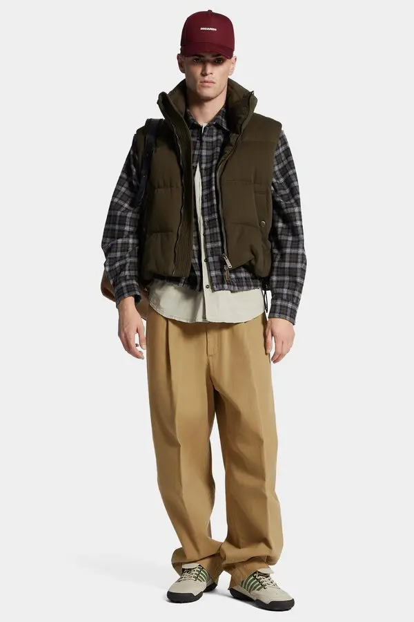 Dsquared2 Puffer Vest With High Neck - Brown