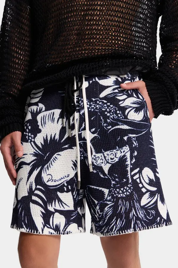 Dsquared2 Dancing Flowers Knit Shorts