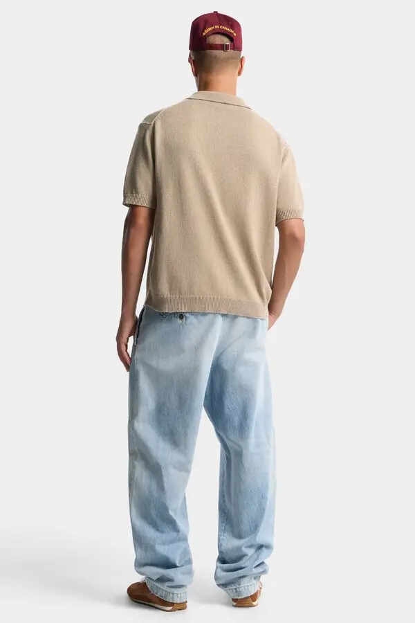Dsquared2 Light Clean Wash One-pleat Loose Fit Denim Trousers