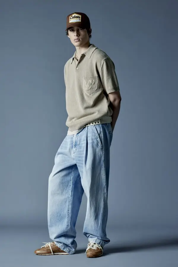 Dsquared2 Light Clean Wash One-pleat Loose Fit Denim Trousers