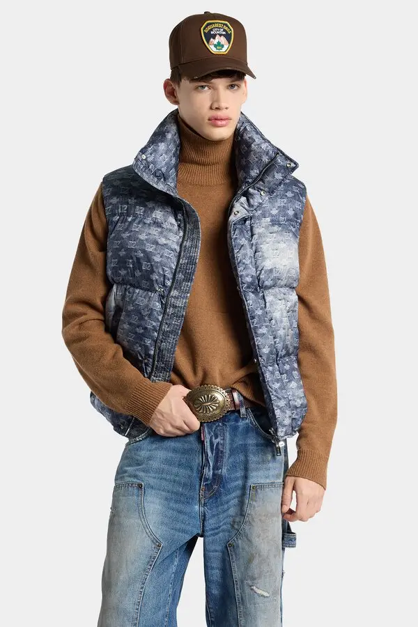 Dsquared2 Monogram Down Vest - Black