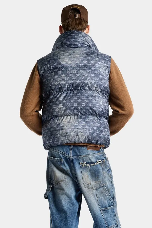 Dsquared2 Monogram Down Vest - Black