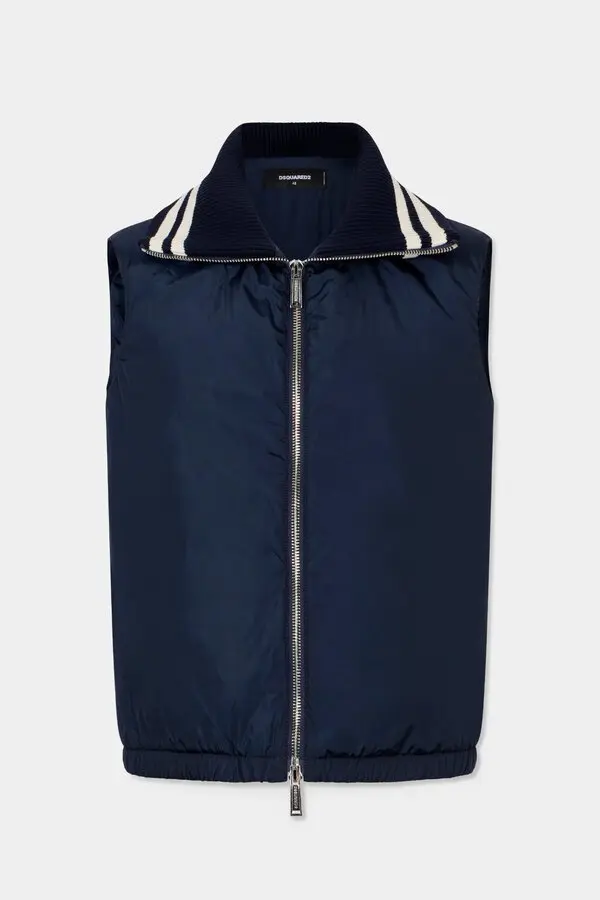 Dsquared2 Hybrid Studded Cropped Vest - Blue