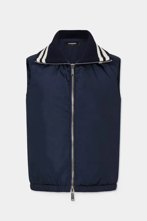 Dsquared2 Hybrid Studded Cropped Vest - Blue