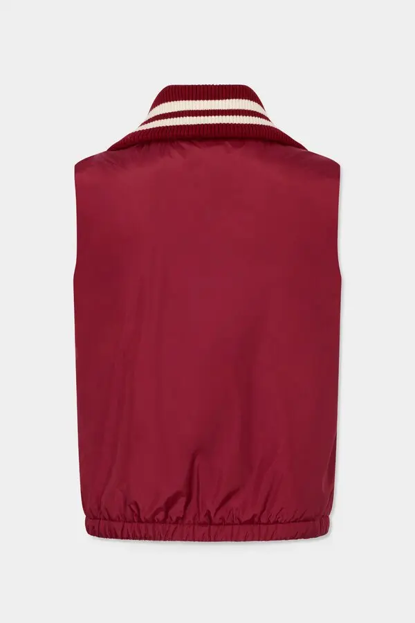 Dsquared2 Hybrid Studded Cropped Vest - Bordeaux