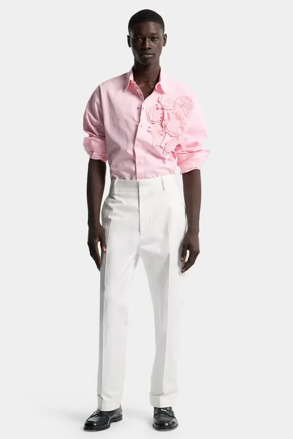 Dsquared2 Tailored Cotton Straight Leg Trousers - White