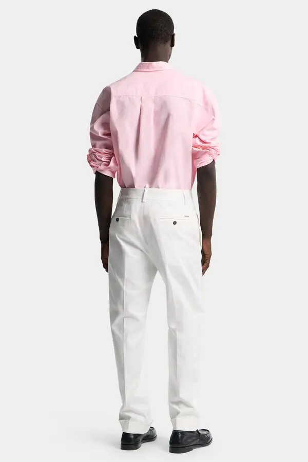 Dsquared2 Tailored Cotton Straight Leg Trousers - White