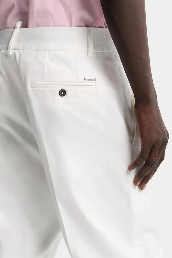 Dsquared2 Tailored Cotton Straight Leg Trousers - White