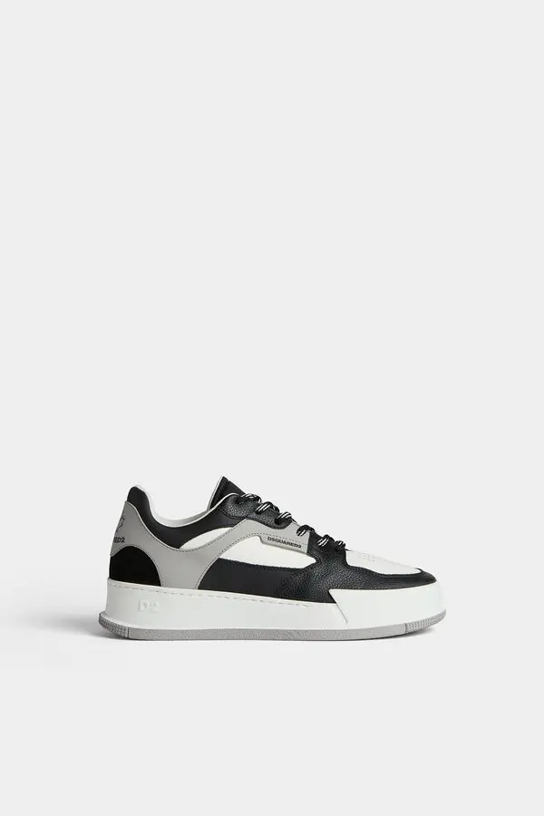 Dsquared2 Paneled Leather And Pvc Sneakers - Black