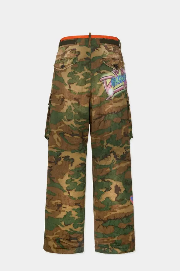 Dsquared2 Rebel Tag Wide Cargo Pants