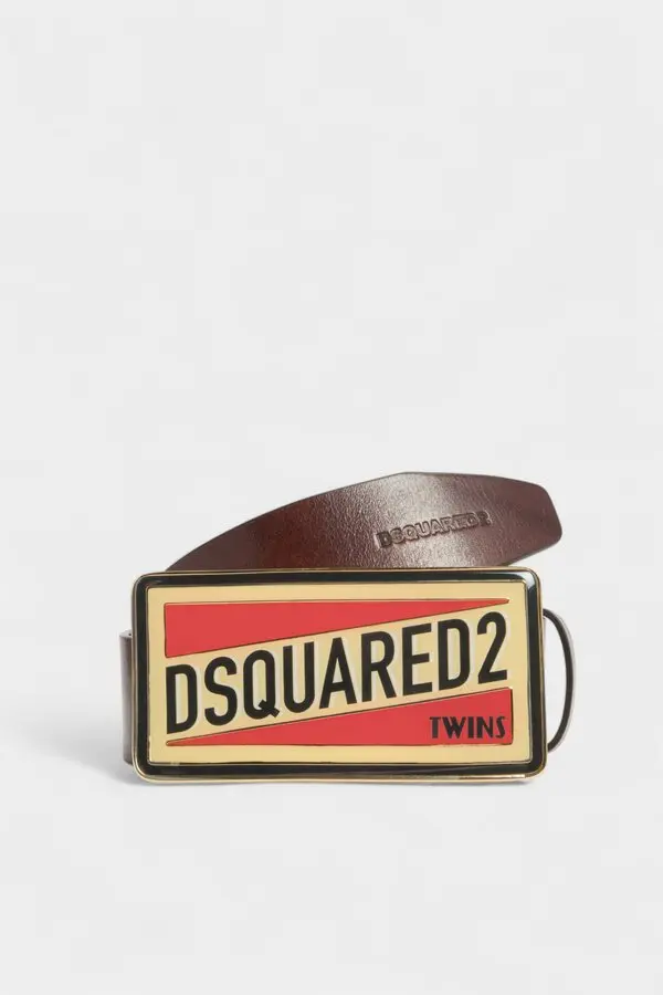 Dsquared2 Logo Plaque Belt - Brown