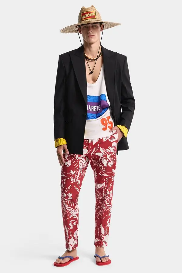Dsquared2 Dancing Flowers Cotton Twill Trousers