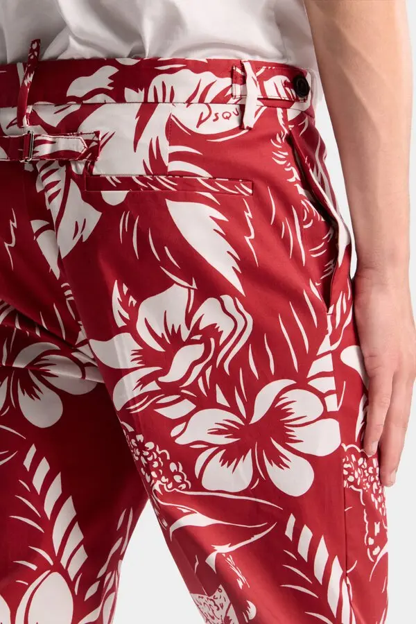 Dsquared2 Dancing Flowers Cotton Twill Trousers