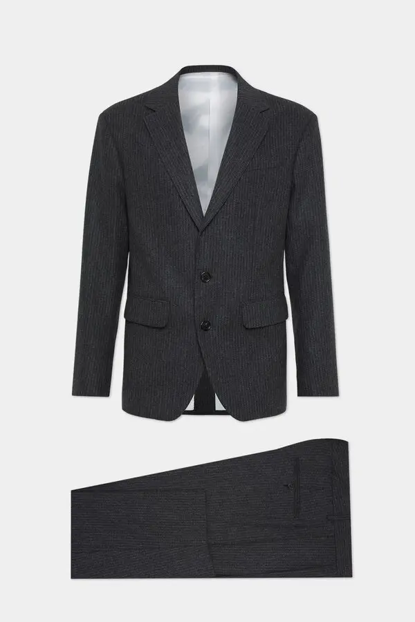 Dsquared2 Striped Wool Suit With Baggy Trousers - Fantasy