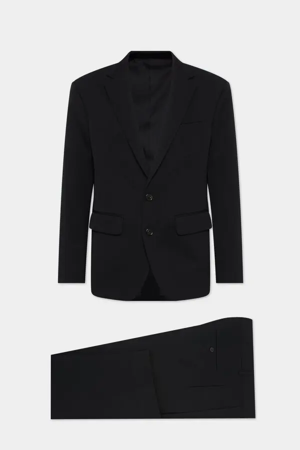 Dsquared2 Wool Twill Suit With Baggy Trousers - Black