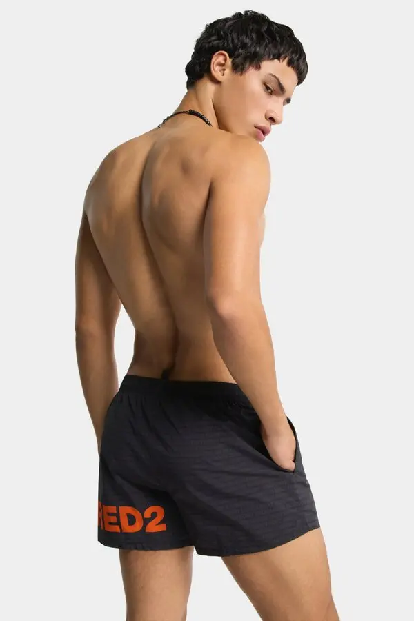 Dsquared2 Logo Midi Swim Boxer - Blue
