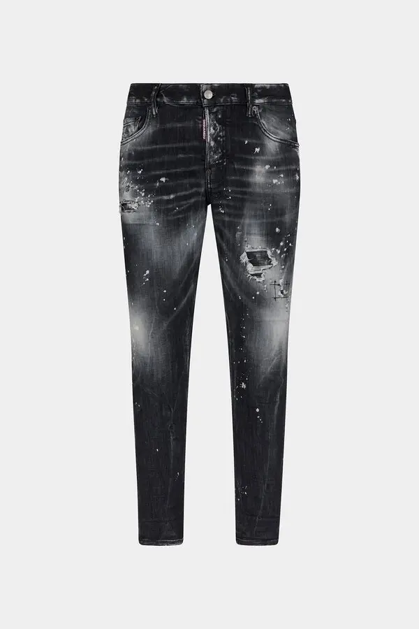 Dsquared2 Skinny Fit Distressed Wash Jeans - Black