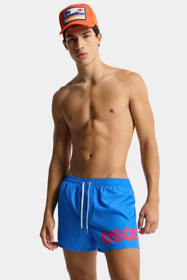 Dsquared2 Logo Midi Swim Boxer - Light Blue