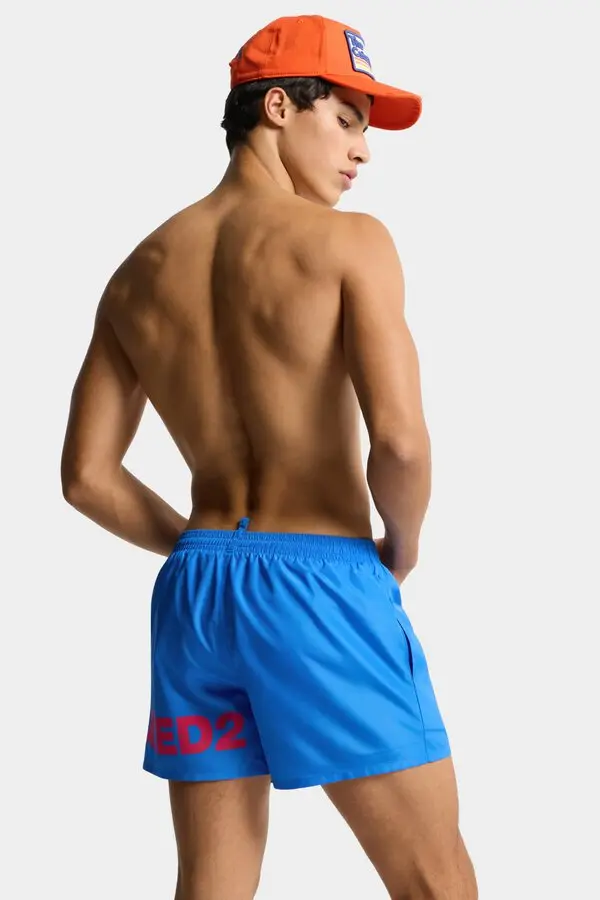 Dsquared2 Logo Midi Swim Boxer - Light Blue