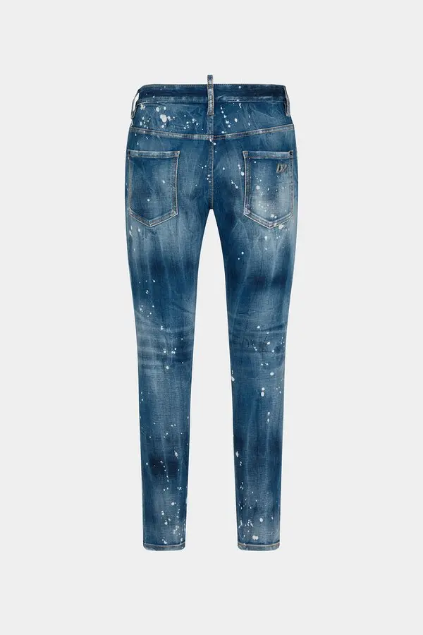 Dsquared2 Medium Wash Skinny Jeans With Distressed Details