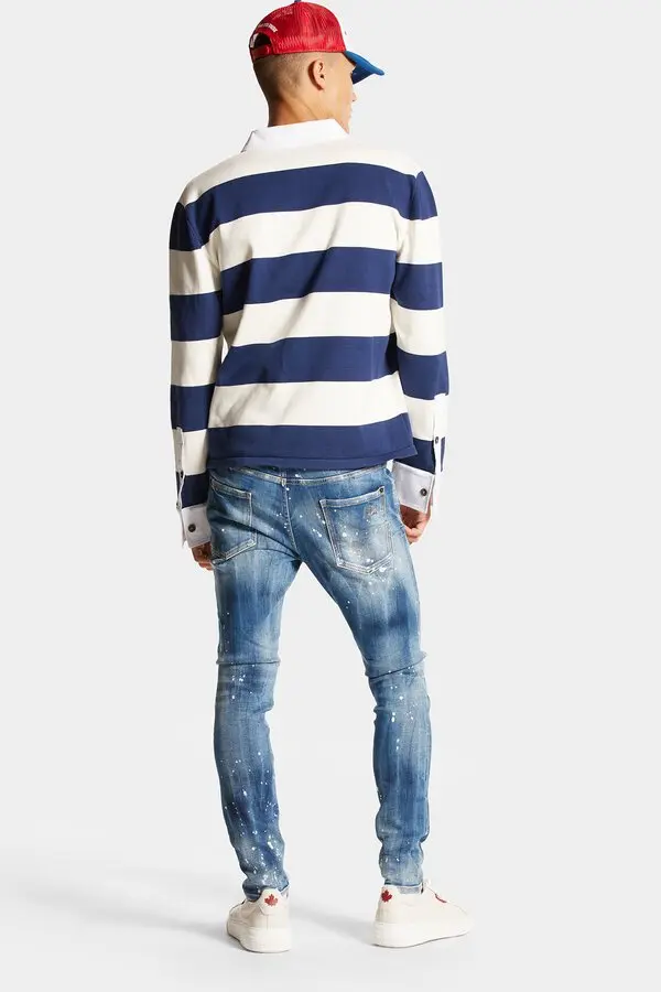Dsquared2 Medium Wash Skinny Jeans With Distressed Details