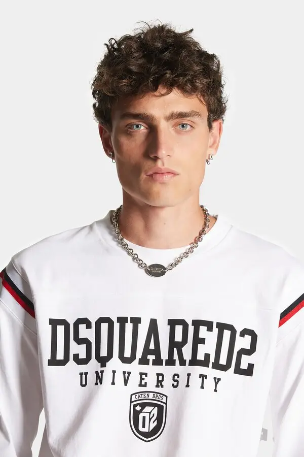 Dsquared2 Varsity Fit Long Sleeve T-shirt - White