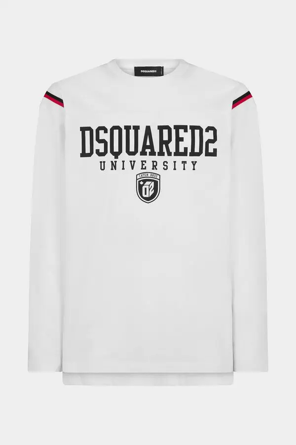 Dsquared2 Varsity Fit Long Sleeve T-shirt - White