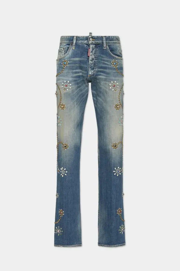 Dsquared2 Medium Wash Embellished Jeans